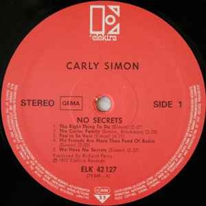 Carly Simon No Secrets S Vinyl You